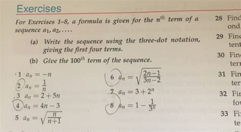 Solved Exercises For Exercises 1 8 A Formula Is Given For