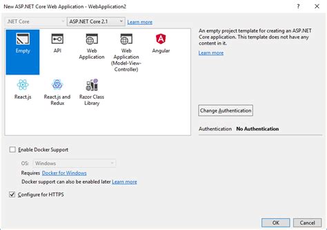 New Aspnet Core Mvc Project Empty Or Web Application Mvc Stack Overflow