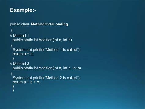 Method Overloading Recursion Passing And Returning Objects From