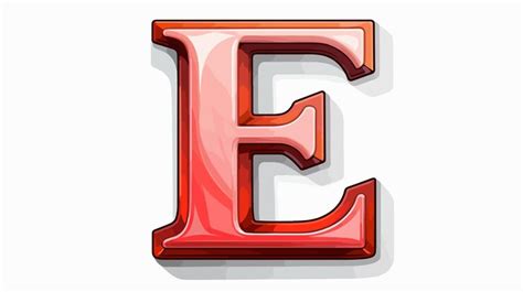 A Red And White Illustration Of A Red Letter E Premium Ai Generated