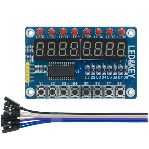 tm1638 module key display for avr arduino new 8 bit digital led tube 8