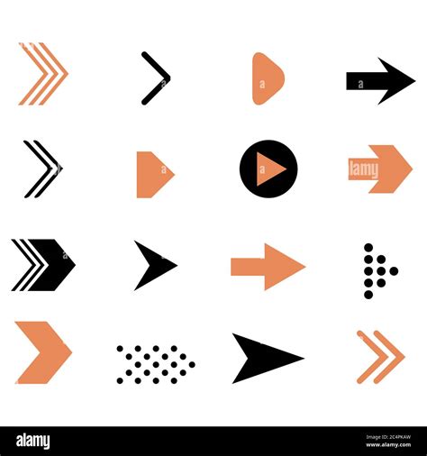 arrow collection direction pointer vector set of arrow cursor