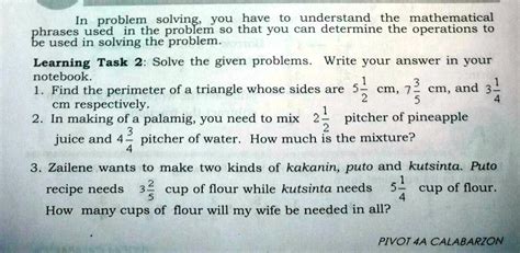Solved Learning Task 2solve The Given Problems Write Your Answer In