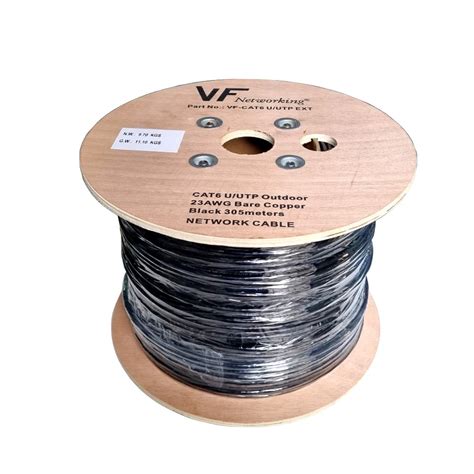 Vf Bobina Cable U Utp Exterior Cat Negro De Mts Cableado Estructurado Cobre Cat Cable