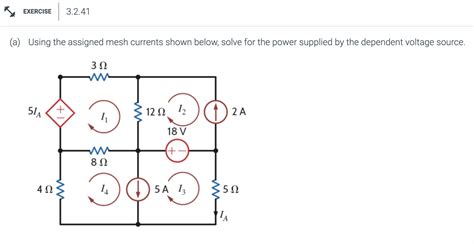 solved a using the assigned mesh currents shown below
