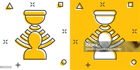 코믹 스타일의 모션 센서 아이콘 남자 벡터 만화 일러스트 픽토그램센서 웨이브 피플 보안 연결 비즈니스 컨셉 스플래시 효과 감지기에 대한 스톡 벡터 아트 및 기타 이미지