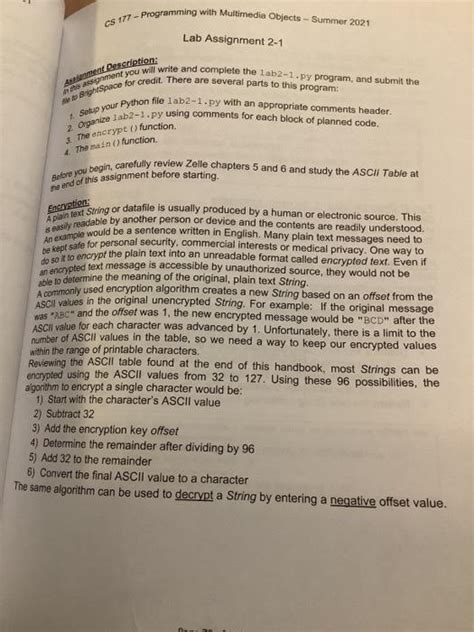 solved cs 177 programming with multimedia objects summer