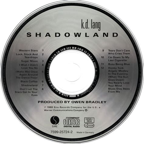 Car Tula Cd De Kd Lang Shadowland Portada