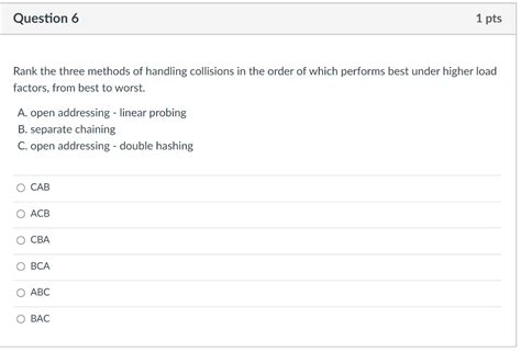 Solved Question 5 1 Pts The Key 36 Is To Be Found In The Chegg Com