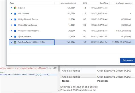 Memory Leak Searchpanesrebuildpanes — Datatables Forums