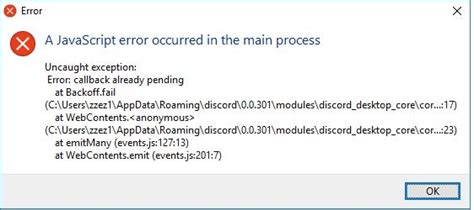 keep getting a javascript error on one specific server r discordapp