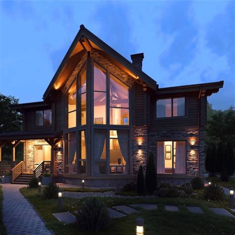 Большой деревянный дом с эркером Architecture House House Styles House Plans