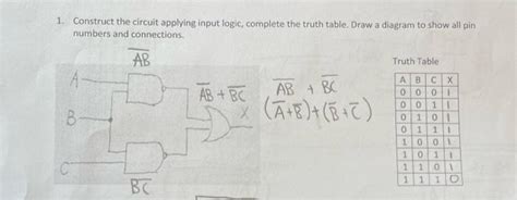 Solved 1 Construct The Circuit Applying Input Logic