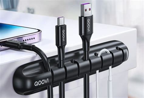 Qoovi 7 5 3 Clips Cable Organizer Silicone Wire Winder For Desk Wall