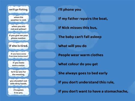Conditional 01 Task 20 Match Up