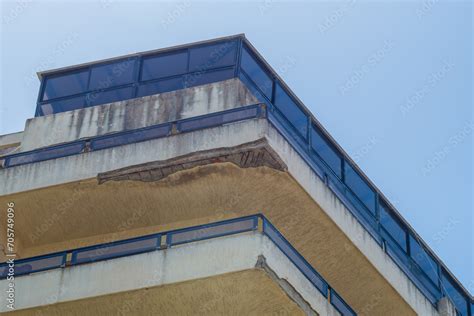Collapsing Corners Of Ceiling With Exposed Metal Fittings And Falling Plaster On Facade Of