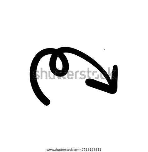 Long Curved Arrow Icon Pointing Down Stock Vector Royalty Free 2215125811 Shutterstock