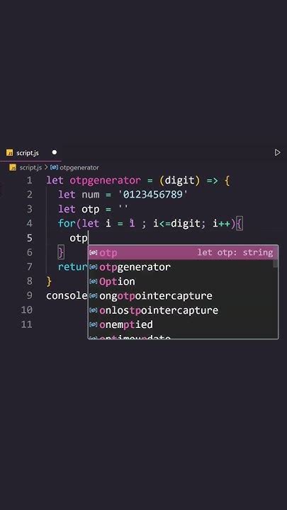 Otp Generator In Javascript Programming Code Javascript Youtube