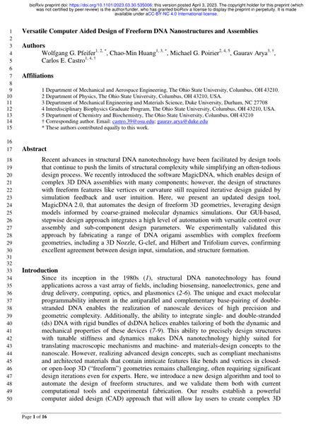 pdf versatile computer aided design of freeform dna nanostructures