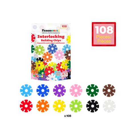 Picasso Magnetic Interlocking Building Chips 108 Pieces Elc Toys Uae