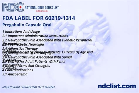 Fda Label For Pregabalin Capsule Oral Indications Usage And Precautions