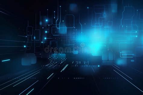 Abstract Technology Background With Circuit Board And Lights