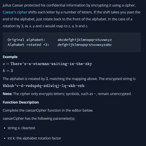 Hackerrank Week4 Caesar Cipher