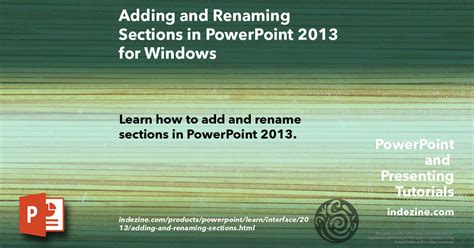 Adding And Renaming Sections In PowerPoint 2013 For Windows