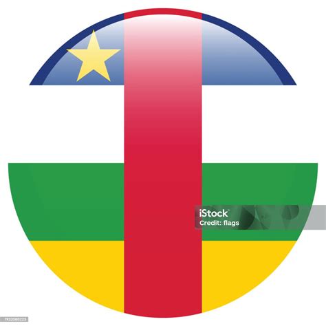 중앙 아프리카 공화국의 국기입니다 플래그 아이콘입니다 표준 색상 원 아이콘 플래그입니다 3d 일러스트레이션입니다 컴퓨터 일러스트레이션 디지털 일러스트레이션 벡터 일러스트