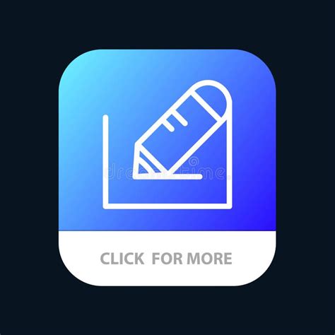 Pencil Write Text School Mobile App Button Android And Ios Line