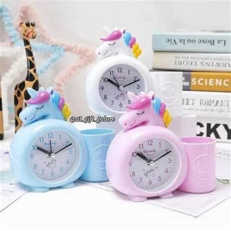 Plastic White Pink And Blue Alram Clock With Pen Holder At ₹ 199piece In