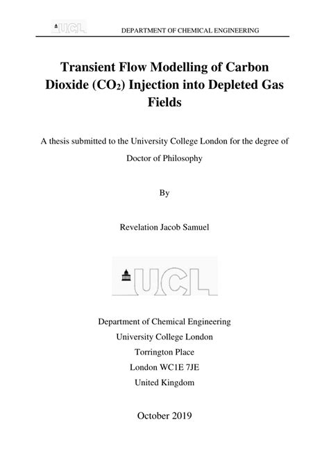 Pdf Transient Flow Modelling Of Carbon Dioxide Co2 Injection Into Depleted Gas Fields