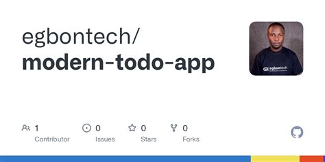 GitHub Egbontech Modern Todo App