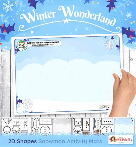 2d Shapes Snowman Activity Mats Christmas Maths Eyfs Ks1