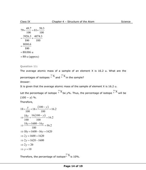 Class 9th Science Structure Of The Atom NCERT Solution CBSE 2023