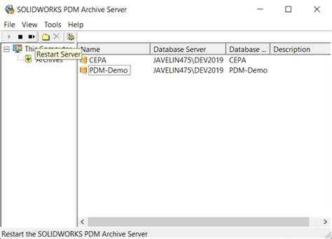 SOLIDWORKS PDM Error Accessing A File On The Archive Server