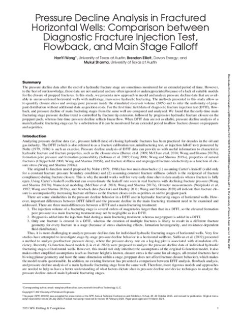 Pdf Pressure Decline Analysis In Fractured Horizontal Wells
