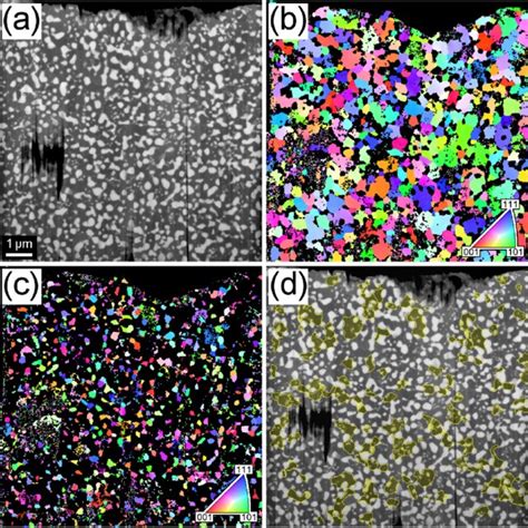 A SEM BSE Images Of The FIB Processed Piece From Sample B IPF Maps