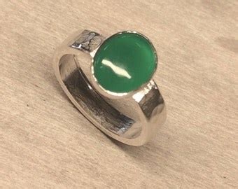 Green Agate Ring Etsy
