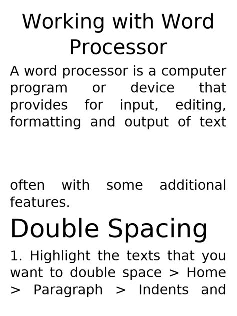Working With Word Processor Pdf