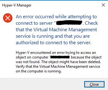 Solved Hyper V Node Cluster Failed To Connect To Virtual Machine Hostname Experts Exchange