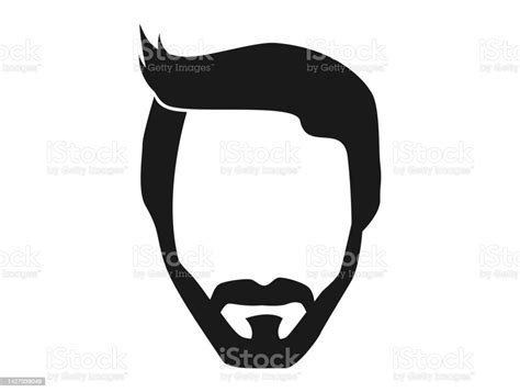 수염된 Hipster 얼굴 검은 실루엣입니다 벡터 일러스트 레이 션 남자에 대한 스톡 벡터 아트 및 기타 이미지 남자 디자인 머리 Istock