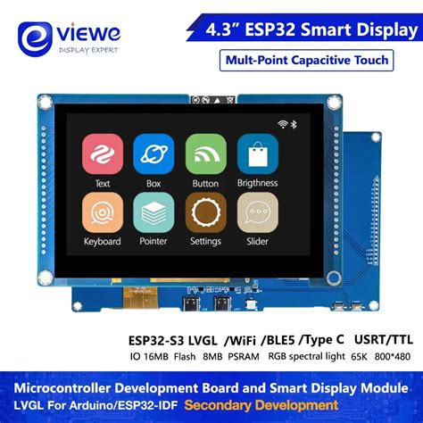 Esp32 4 3 Inch 800×480 Rgb Ips Tft Display Touch Screen Arduino Lvgl Wifi Ble Uart Smart Module