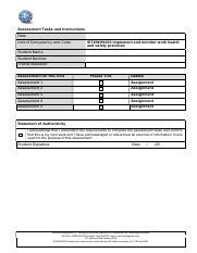 Implement And Monitor Work Health And Safety Practices Pdf Assessment Tasks And Instructions
