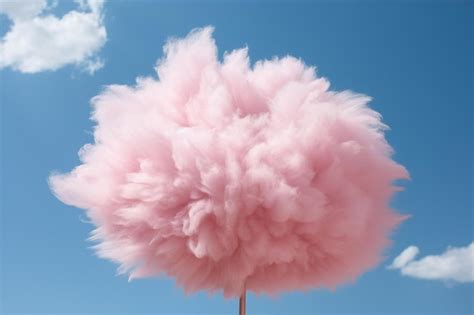 Premium Ai Image A Pink Cotton Candy Cloud Is Blowing In The Wind