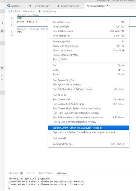 Export Current Python File And Output As Jupyter Notebook Does Not Always Show Up · Issue 3389