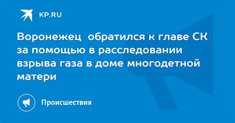 Воронежец обратился к главе СК за помощью в расследовании взрыва газа в доме многодетной матери