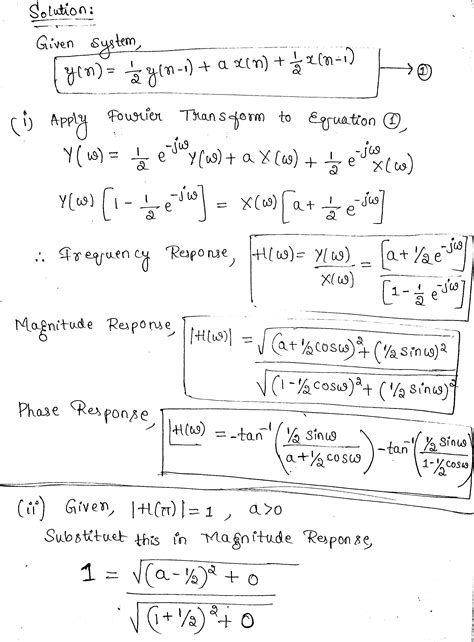 [solved] for the system given below y n 1 2y n − 1 ax n 1 2x n