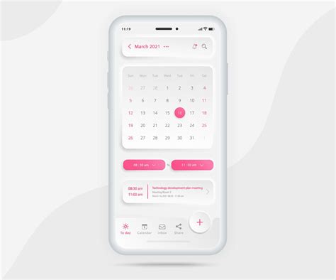 Mobile App Calendar Planner Concept Appointment Calendar Template Ui Ux Smartphone Calendar