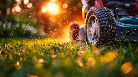 Premium Photo Trimming The Turf With A Grass Cutter Yard Maintenance